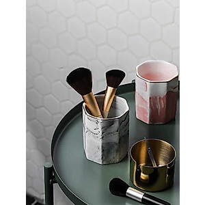123Arts Ceramic Marble Pen Holder Makeup Brush Storage Container Home Storage Container
