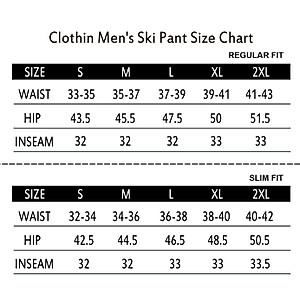 clothin Men's Insulated Ski Pant Fleece-Lined Waterproof Snow Pants Grey L (Regular Fit)