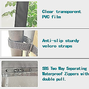 QYMOTO Hisun 400 UTV Rear Windshield,Back Window Dust Panel with Zipper Open for Hisun Sector 400, Coleman UT400,Massimo msu400