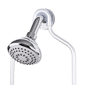 Dailyart Hanging Shower Caddy, Shower Head Caddy Hanging Storage Organizer over the Shower Head Aluminum Shampoo Holder with Extra Basket Hanging Shower Rack, Silver, 11.8" x 4.7" x 25"