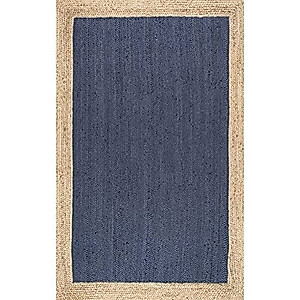 nuLOOM Eleonora Hand Woven Jute Area Rug, 3' x 5', Blue