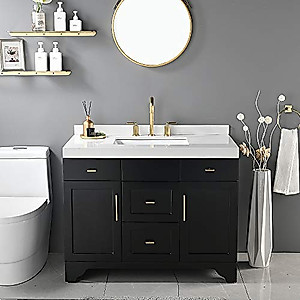 Phiestina Widespread Brushed Gold 8 Inch 2 Handles 3 Holes Hexagonal Widespread Bathroom Faucet, Bathroom Sink Faucet with Stainless Steel Metal Pop Up Drain,NS-WF001-6-BG