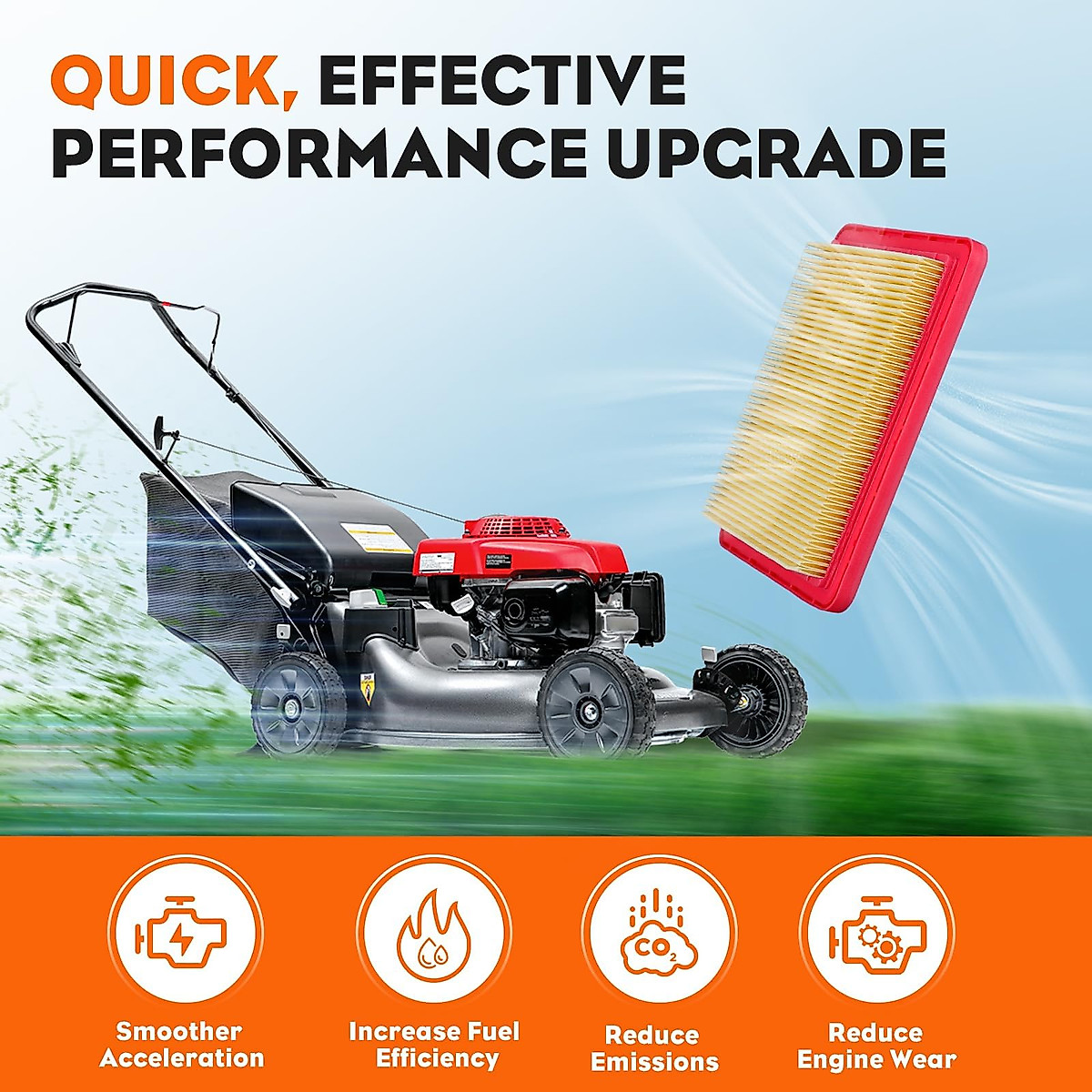 Hipa 17211-ZL8-023 Air Filter for Honda GCV160 HRX217 HRR2169VKA GCV190 HRR216 GC190 GC160 HRX217VKA HRR216VKA Husqvarna HU700F 7021P HU700H TB130 Lawn Mower (6Pack)