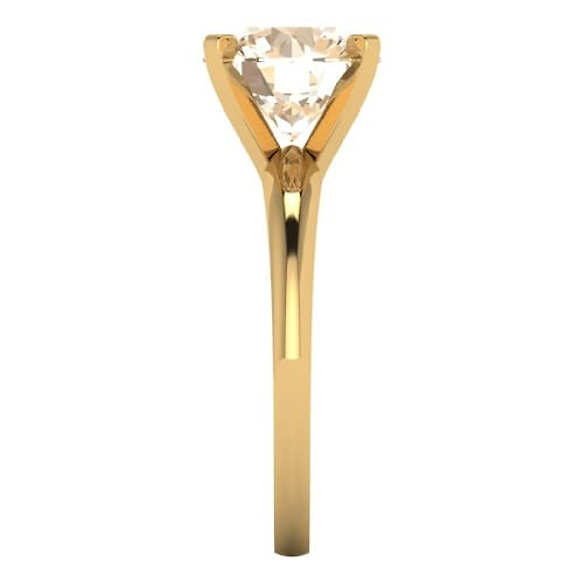 Clara Pucci 2.50ct Round Cut Solitaire Natural Brown Morganite Engagement Bridal Promise Anniversary Ring in 18K Yellow Gold 4.75