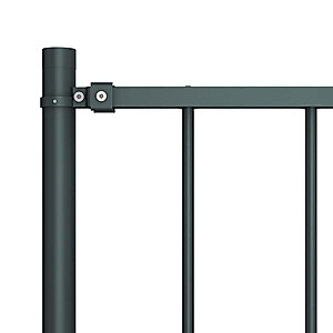Fence Panel with Posts Powder-Coated Steel,Garden Fence,Steel Fence Panel,Outdoor Residential Fencing for Yard and Garden, Multi-Purpose Metal Animal Fence 5.6'x3.3' Anthracite