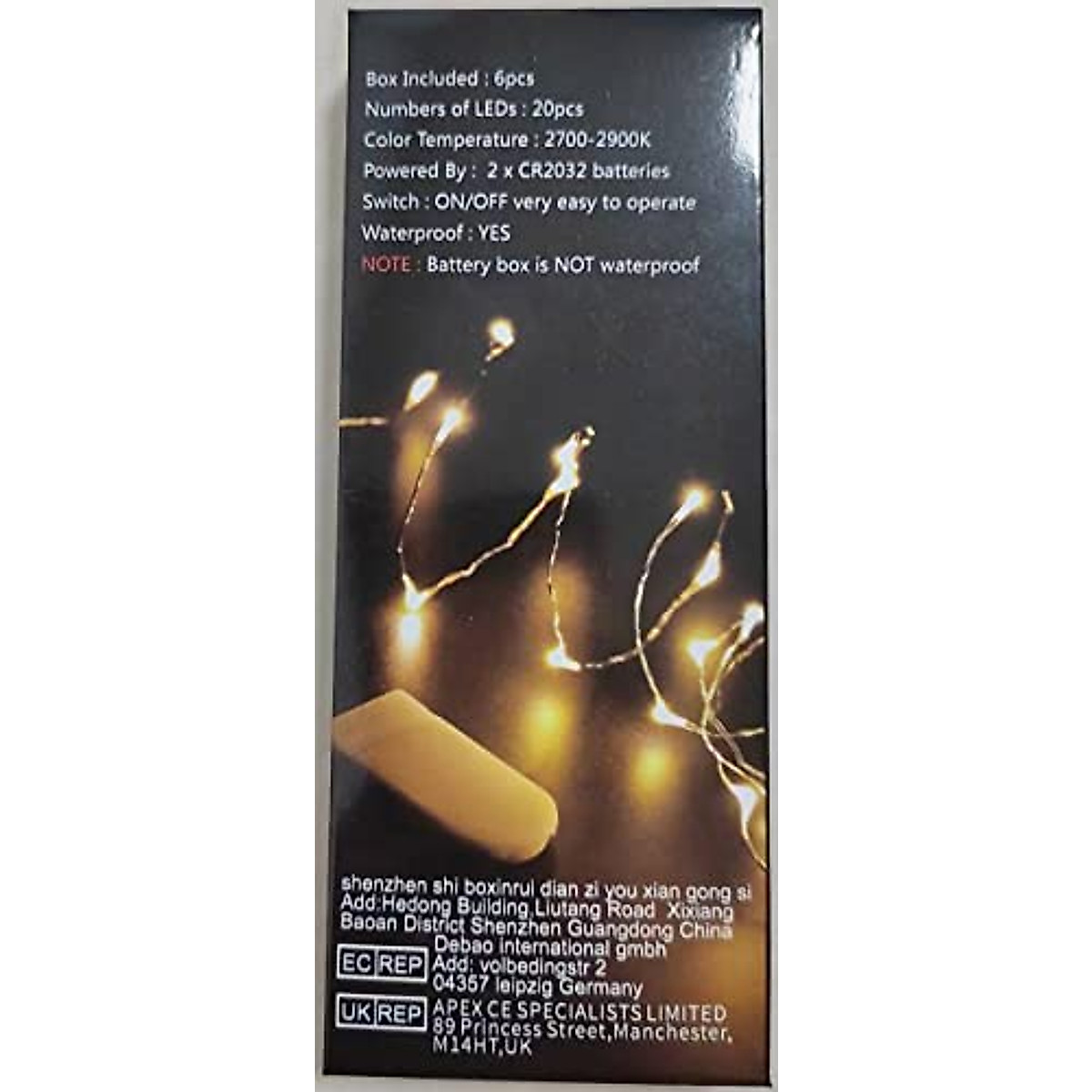 BXROIU Fairy Lights CR2032 Battery Operated,6 Pack 6.6Ft/2Meter 20 LEDs Micro Silver Wire String Lights for Bedroom Christmas Party Wedding Decoration (Warm White)