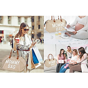 MOMMY BAG Diaper Bag, for Hospital & Maternity with Changing Pad - Extra Bag, Multifunctional Large Capacity Waterproof Baby Bag, Women Travel Weekender Bag, Labor, Delivery (Cream)