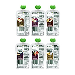 Sprout Organics, 6+ Months Variety Pack with Fruit, Veggie & Grain Pouches, 3.5 oz (12-count)