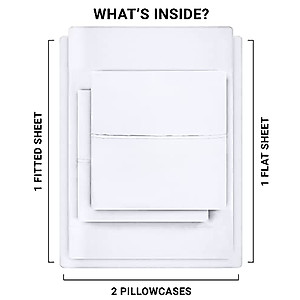 Utopia Bedding Queen Bed Sheets Set - 4 Piece Bedding - Brushed Microfiber - Shrinkage and Fade Resistant - Easy Care (Queen, White)