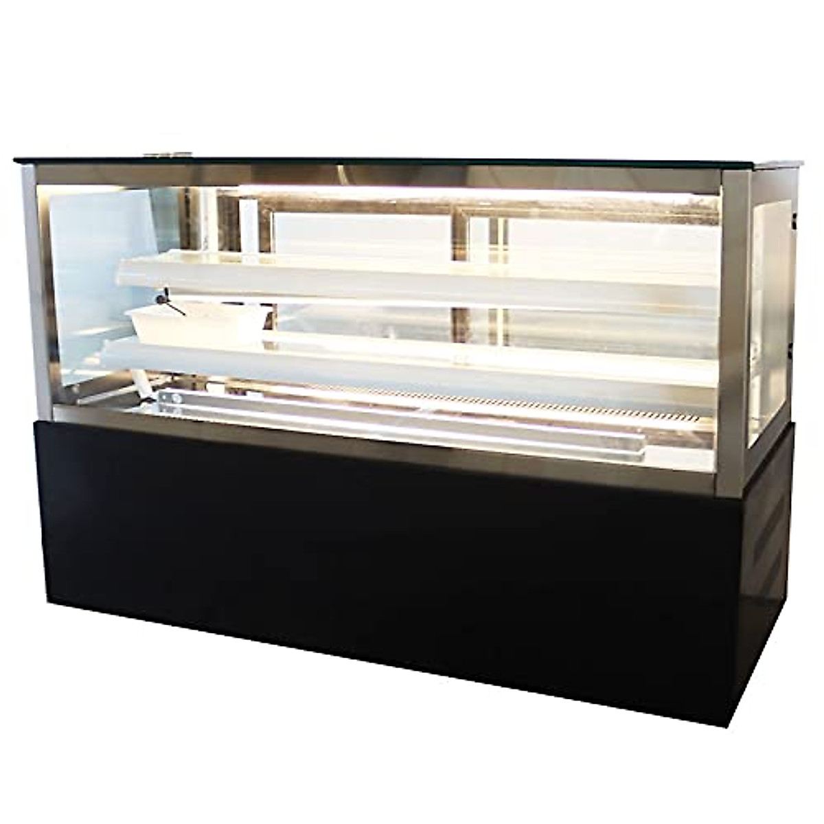 HayWHNKN 47inch Pastry Refrigerator Display Case Countertop with Humidification Function Bakery Display Case Cabinet Countertop Right Angle Back Door Three Layers 220V