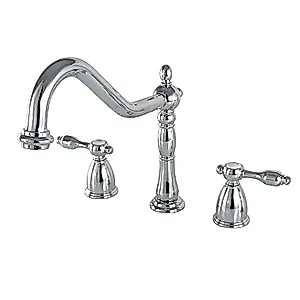 Kingston Brass KB1791TALLS Tudor 8 Inch Center Kitchen Faucet Without Sprayer, Polished Chrome, 8-1/4 inch in Spout Reach, Polished Chrome