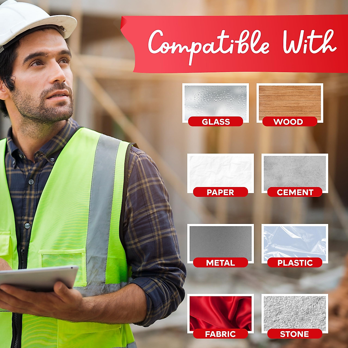 XFasten Super Strong Duct Tape, White, 3" x 30 Yards, Waterproof Duct Tape for Outdoor, Indoor, School and Industrial Use