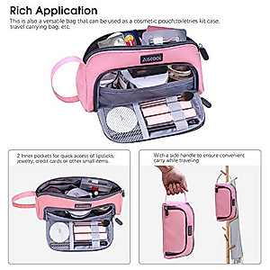 Aiscool Big Capacity Pencil Case Bag Pen Pouch Holder Large Storage Stationery Organizer for School Supplies Office College Teen (Pink)