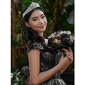 SWEETV Anastasia Tiaras and Crowns for Women, Wedding Tiara for Bride, Rhinestone Queen Crown, Silver Crystal Princess Headpieces for Prom Costume Party