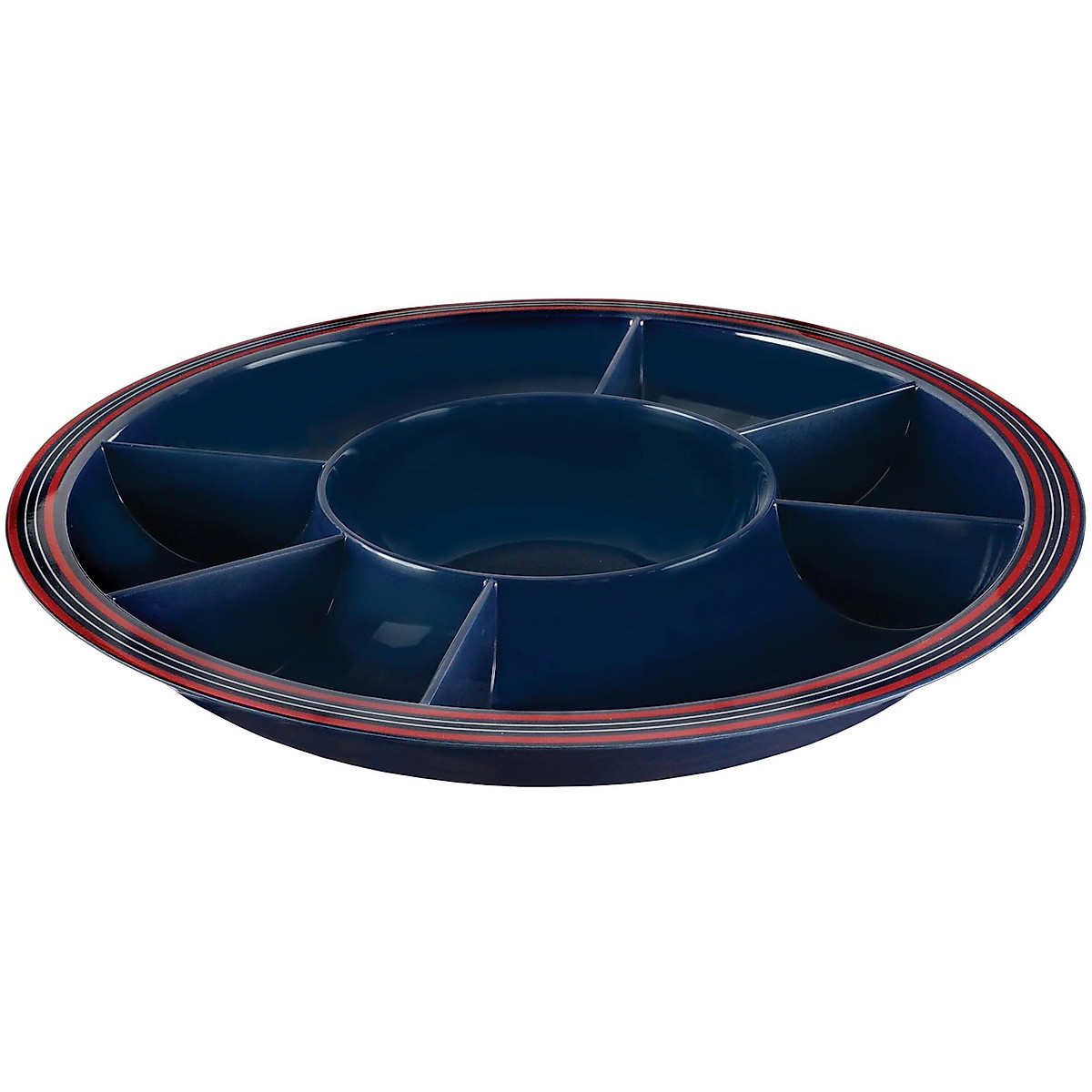 Amscan Red & Blue Patriotic Deluxe Melamine Chip & Dip Tray - 15" (1 Pc) | Durable Plastic Tableware - Perfect for Parties & Events
