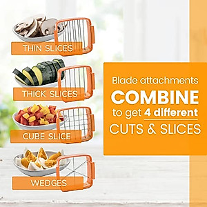 Nutrichopper with Fresh-keeping container Vegetable Chopper Onion Chopper Egg Slicer - Chops, Slices, Cubes, Wedges Multi-purpose Food Chopper with Stainless Steel Blades Veggie Chopper As Seen On TV