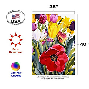 Toland Home Garden 109601 Tulip Spring Garden Flag, 28" x40", Double Sided for Outdoor Summer House Yard Decoration