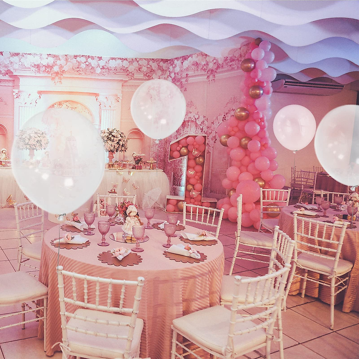 Clear Big 36 Inch Balloons, 9Pcs Clear Giant Big Latex Balloons, Large Balloons for Birthday Wedding Party Decorations.