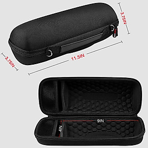 COMECASE Hard Travel Case for JBL Charge 4/ Charge 5 Waterproof Bluetooth Speaker. Carrying Storage Bag Fits Charger and USB Cable (Case Only) - Black