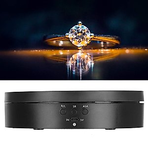 360° Rotating Display Stand, Motorized Display Stand Turntable Max Load 2-4KG 3 Gears Two Way Revolving Turntable Base for Jewelry Spinner Phone