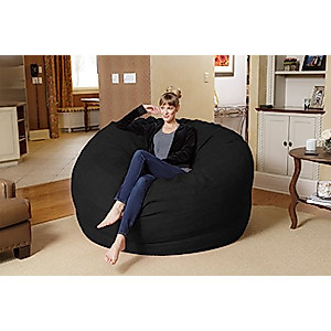 Chill Sack Bean Bag Chair: Giant 6' Memory Foam Furniture Bean Bag - Big Sofa with Soft Micro Fiber Cover, Black