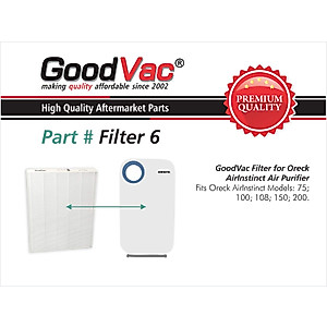 GOODVAC Replacement Filter for Oreck Airinstinct 75, 100, 100, 150, 200 HEPA Air Purifier