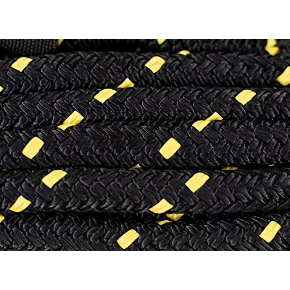 SGT KNOTS Vehicle Recovery Rope - Heavy Duty, Double Braided Nylon with Spliced Eye Loops for Emergency Towing Strap (1/2" x 20ft, Black w YellowFleck)