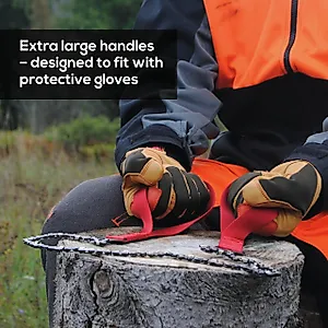 Nordic Pocket Saw 36 Inch Pocket Chainsaw with 50 Bi-Directional Teeth for Clearing Trails - Handy Backpacking Saw with Extra Large Nylon Handle Loops - for Survival and Emergency Situations