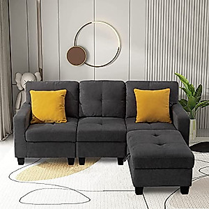 Aeffze Middle Module for Sofa Modular Modern Armless Couch Chair for Living Room (Dark Grey) F8001-HOME F8001-HOME