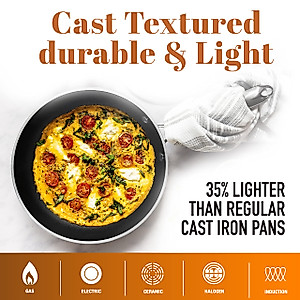 Gotham Steel Copper Cast 12” Large Nonstick Frying Pan with Ultra Durable Mineral and Diamond Triple Coated 100% PFOA Free, Skillet with Stay Cool Stainless-Steel Handle, Oven & Dishwasher Safe