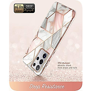 i-Blason Cosmo Series for Samsung Galaxy S21 Ultra 5G Case, Slim Stylish Protective Case Without Screen Protector (Marble)