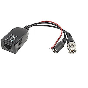 BeElion BNC to RJ45 CAT5 Video Power Balun with BNC Power Connector for CCTV PTZ Camera System,1 Pairs Transmitter Receiver