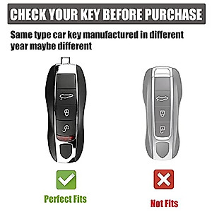 Gematay for Porsche Key Fob Cover with Keychain Lanyard, Key Fob Protector Shell Compatible with Porsche Boxster Cayenne Panamera Cayman Macan Carrera 911 991 Keyless Entry Smart Key Case