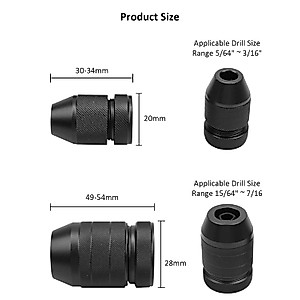 2Pcs Drill Depth Stop for Drill Bits Drill Size Range 5/64"-3/16",15/64"-7/16" Drill Size Range 5/64"-3/16",15/64"-7/16" Aluminum Drill Bit Stop Collar Set Woodworking Tools