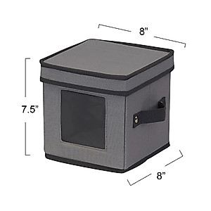 Household Essentials Gray Saucer Storage Box, Holds 12 Plates