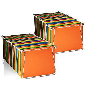 Officemate Hanging File Frames, Letter Size, Rails fits 24 to 27, Files Cabinet, Steel, 2 Sets (91999) , Silver
