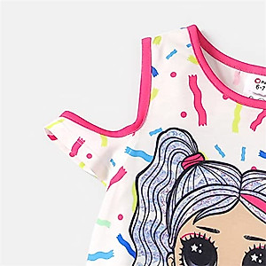 L.O.L. Surprise! Girls Nightgown White Pink Dress Strapless Causal Dress 6-12 Years