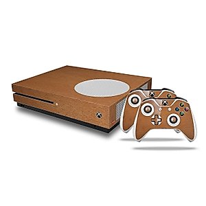 WraptorSkinz Decal Vinyl Skin Wrap Compatible with Xbox One S Console and Controllers - Wood Grain - Oak 02