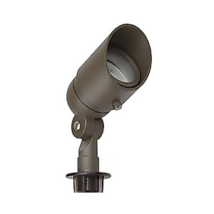 Lumina 4W LED Landscape Lights Cast-Aluminum Waterproof Outdoor Low Voltage Spotlights for Walls Trees Flags Light with Warm White 4W MR16 LED Bulb and ABS Ground Stake Bronze SFL0104-BZLED6 (6PK)