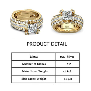 Jeulia Diamond Wedding Ring Set for Women: Sterling Silver Interchangeable Halo Bridal Set Engagement Anniversary Promise Ring Valentine's Jewelry Gift with Box