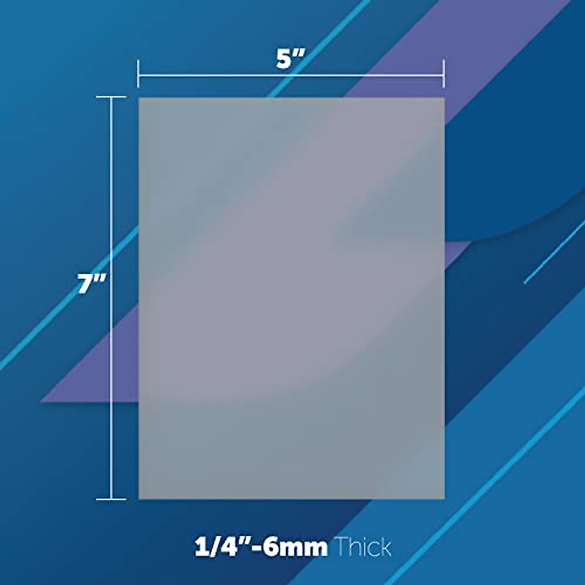 Mega Format Frosted Acrylic Sheet - Durable Thick Plexiglass Sheeting for Artwork, Covers, Window Panes, & Laser Etching Designs - 5" x 7" 1/4 (6mm) - 1pk