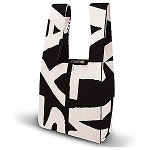 Women's Alphabet Print Bag Retro Shoulder Bag Hobo Crossbody Handbag Casual Tote With Extension Band