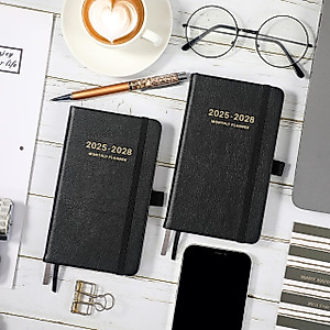 2023-2026 Pocket Planner - Monthly Pocket Planner (36-Month) with 60 Notes Pages, Jul. 2023 - Jun. 2026, 6.2" x 4", 3 Year Monthly Planner with Contacts, Holidays and Pen Holder, Back Pocket with Thick Paper - Black