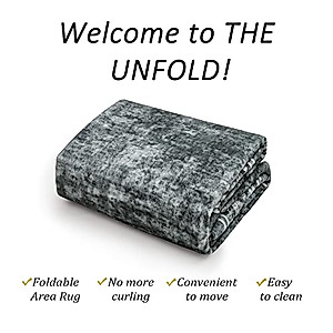 NANAN 8x10 Non-Shedding Area Rugs Easy to Clean Short Shag Plush Area Rug Washable Folding Back Rug Anti-Slip Area Rug for Living Room, Bedroom,Children's Room,Grey 8'x10'