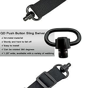 VVAAGG Two-Point QD Rifle Sling with 2-Pcs QD Sling Swivels, Durable Non-Slip 2.5" Extra Wide Design Padded Sling Quick Adjustable Length Rifle Strap