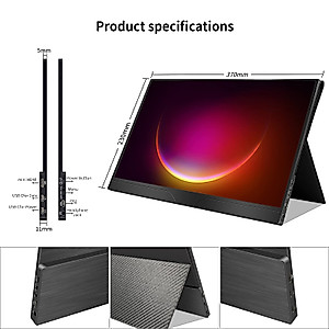4K Portable Monitor, YGG 15.6 "UHD 3840*2160 External Display, Mini HDMI USB-C Portable Computer Monitor, 100% sRGB Gaming Monitor, HDR External Second Screen Monitor For Laptop Xbox Nintendo Switch