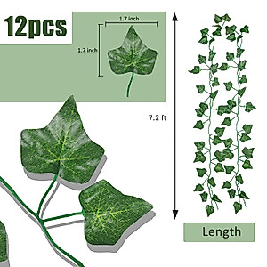 RECUTMS Fake Vines for Room Decor 86 FT Artificial Ivy Garland Hanging Plants Faux Greenery Leaves Bedroom Decor Aesthetic for Wall Wedding Party Home Garden Office Patio Outdoor Decoration(12 Pack)