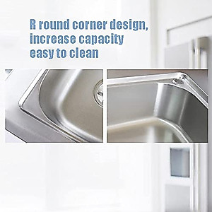 Stainless Steel Double-bath Sink, Simple Assembling Of Household In Hotel Rental Rooms, Three Layers With Storage Commercial Sink, Catering Sink, Industrial Sink (Size : Sink Left)