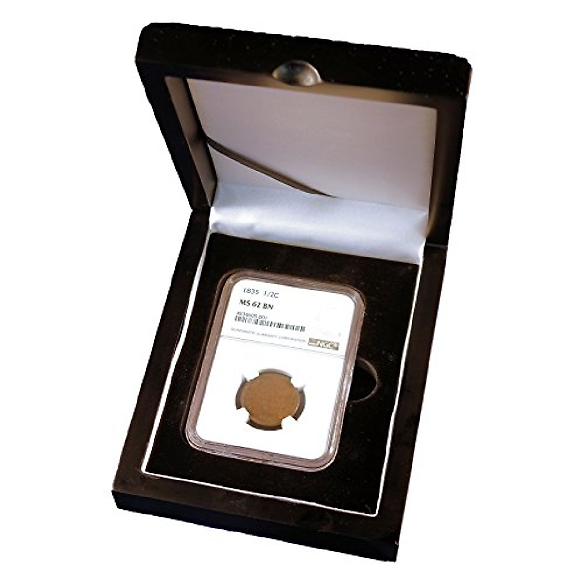 Guardhouse Wood Display Box for NGC/PCGS/Premier/Little Bear Elite Coins in Certified or Certified Style Holders/Slabs (Single Coin, Matte Black Finish)