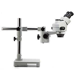 SWIFT S7 7X-45X Trinocular Stereo Microscope with Wide-Field 10X Eyepieces,0.7X-4.5X Zoom Objective Lens, Single-Arm Boom Stand, and 56-Bulb LED Ring Light